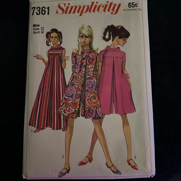 Other | Simplicity Pattern 7361 Retro 6s Size 12 | Poshmark